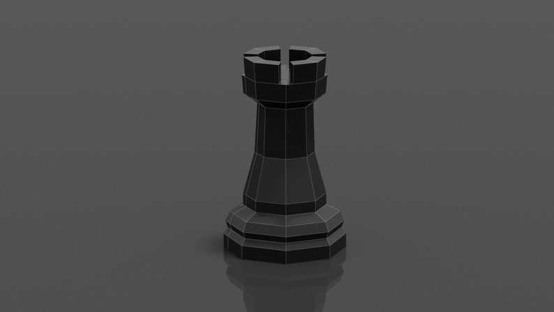 Giant Chess Piece Rook DIY Low Poly Paper Model Template - Etsy
