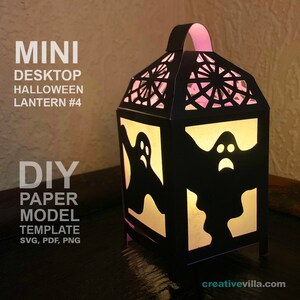 Halloween Mini Desktop Lantern #4 DIY Low Poly Paper Model Template ...