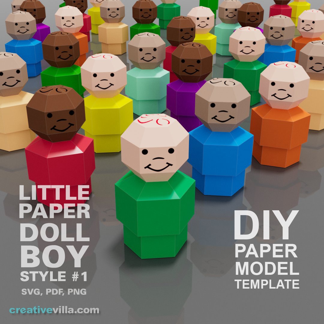 DIY Low Poly Paper Doll Boy Model Template (digital Download) - Etsy