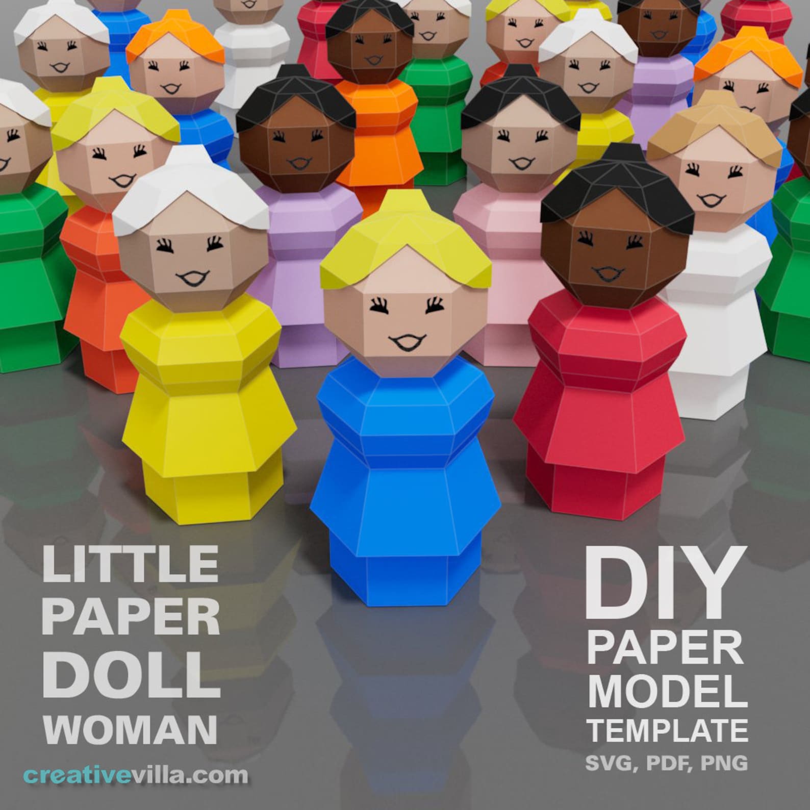 DIY Paper Doll Woman: Low Poly Model Template (digital Download) - Etsy