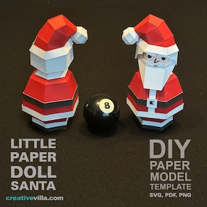 Little Paper Doll Santa Claus- DIY Low Poly Paper Model Template, Paper ...