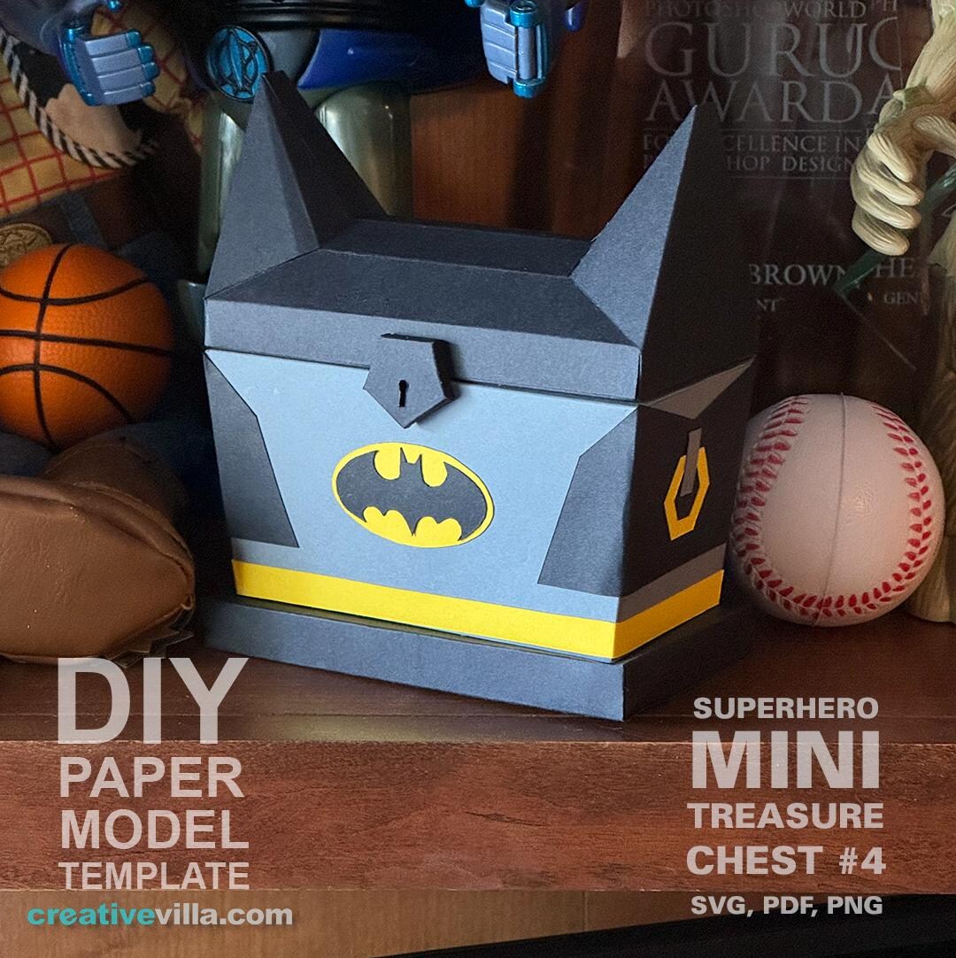 Superhero Mini Treasure Chest #4 - DIY Polygonal Paper Art Model ...