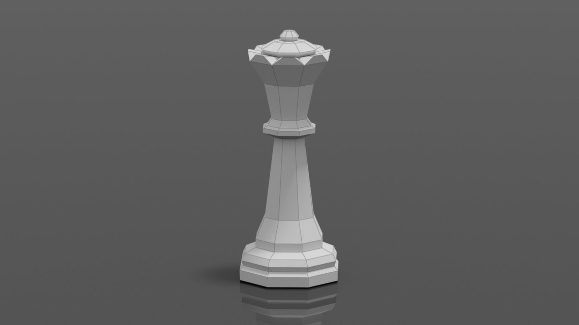 Giant Chess Piece Queen DIY Low Poly Paper Model Template - Etsy