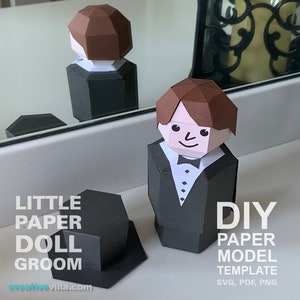 DIY Paper Groom Doll: Low Poly Papercraft Template (digital Download ...