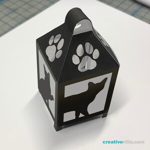 Cat Mini Desktop Lantern DIY Low Poly Paper Model Template, Cricut ...