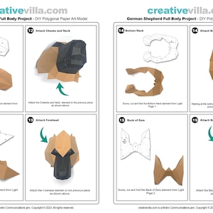 German Shepherd Dog - DIY Low Poly Paper Model Template, Paper Craft - Etsy