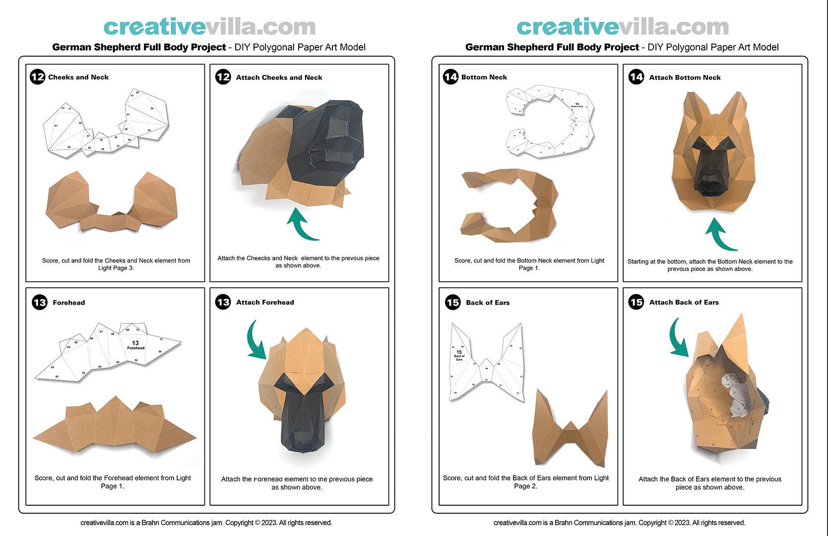 German Shepherd Dog - DIY Low Poly Paper Model Template, Paper Craft - Etsy