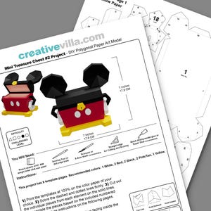 Mini Treasure Chest #2 - DIY Polygonal Paper Art Model Template, Paper ...