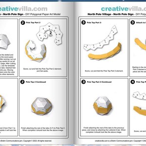 North Pole Village - North Pole Sign - DIY Polygonal Paper Art Model ...