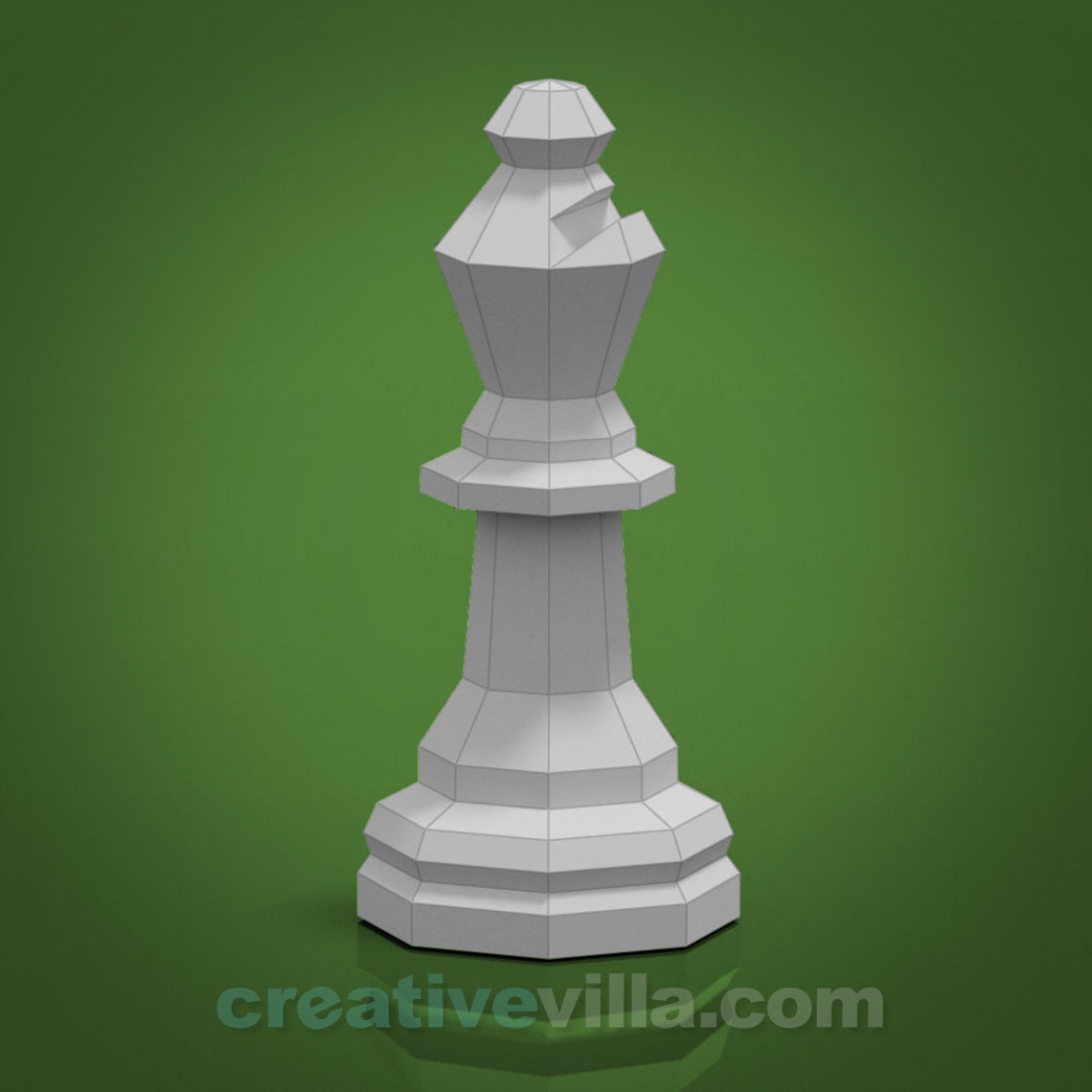 Giant Chess Piece Bishop DIY Low Poly Paper Model Template - Etsy