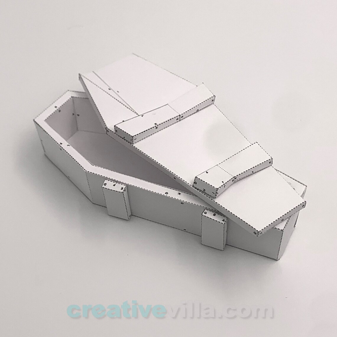 Wooden Coffin Low Poly Paper Model Template - Etsy