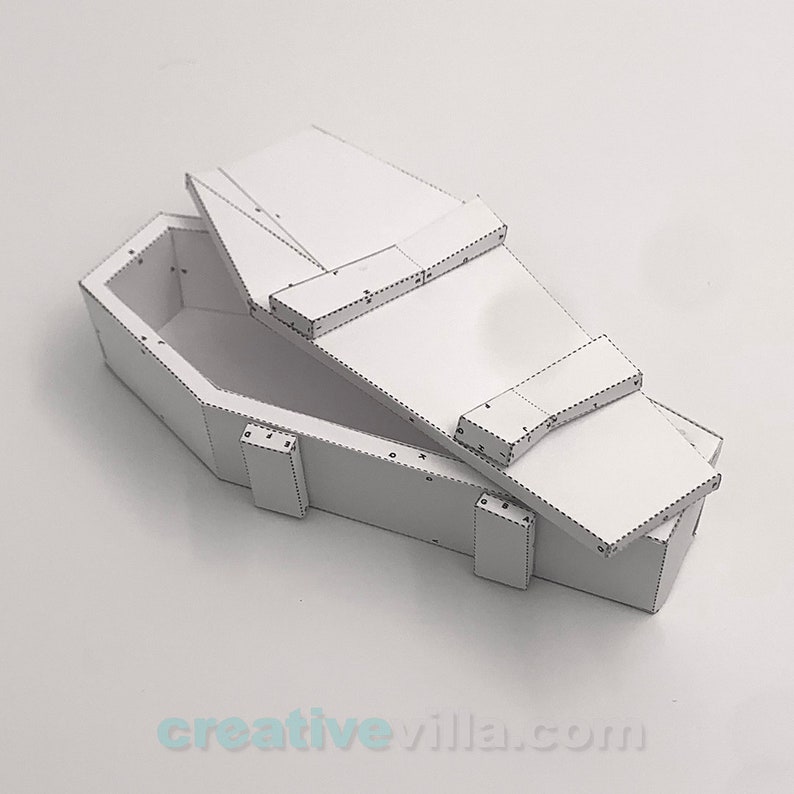 Wooden Coffin Low Poly Paper Model Template, Halloween, Paper Craft - Etsy