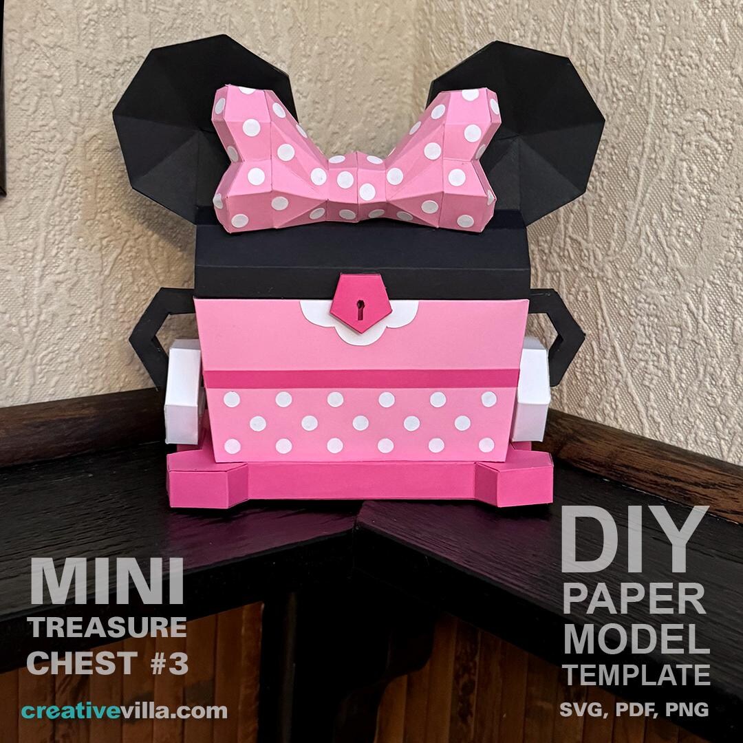 Mini Treasure Chest #3 - DIY Polygonal Paper Art Model Template, Paper ...