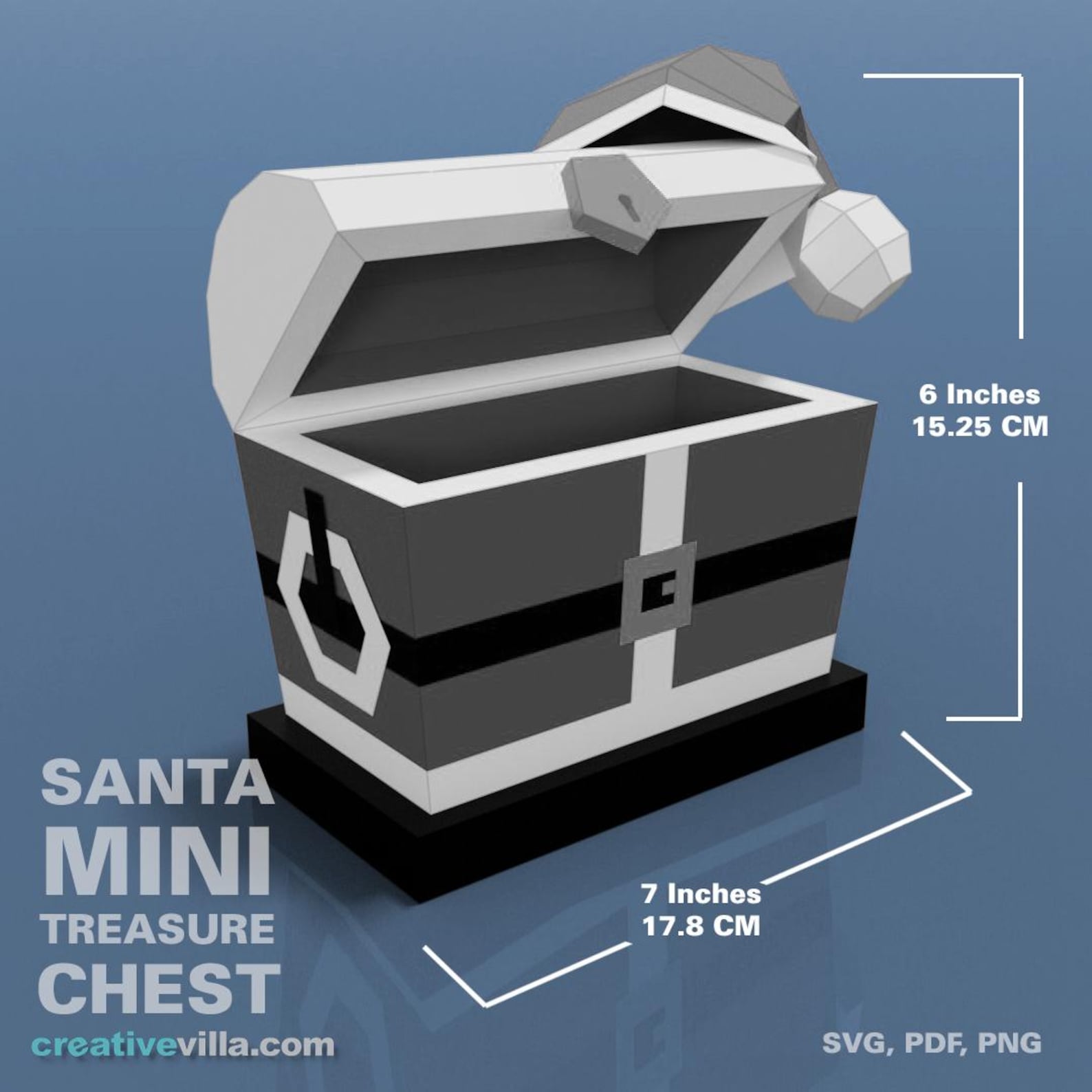 Santa Claus Mini Treasure Chest - DIY Polygonal Paper Art Model ...