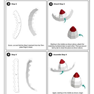 Mini Retro Rocket #1 - DIY Polygonal Paper Art Model Template, Paper ...