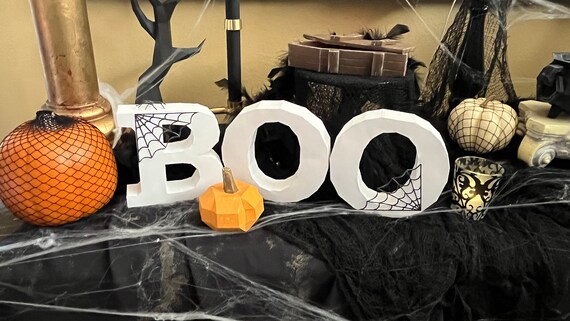 Boo Letters Low Poly Paper Model Template - Etsy