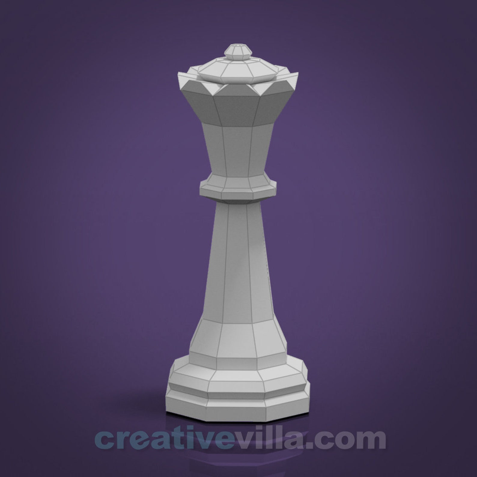 Giant Chess Piece Queen DIY Low Poly Paper Model Template - Etsy
