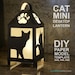 Cat Mini Desktop Lantern DIY Low Poly Paper Model Template, Cricut ...