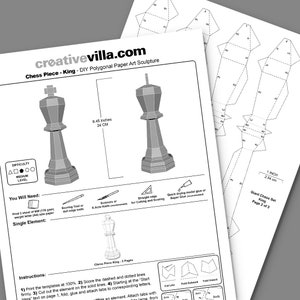 Giant Chess Piece - King DIY Low Poly Paper Model Template - Etsy