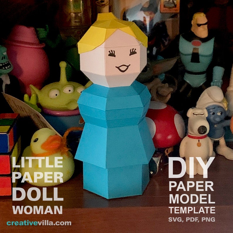 DIY Paper Doll Woman: Low Poly Model Template (digital Download) - Etsy