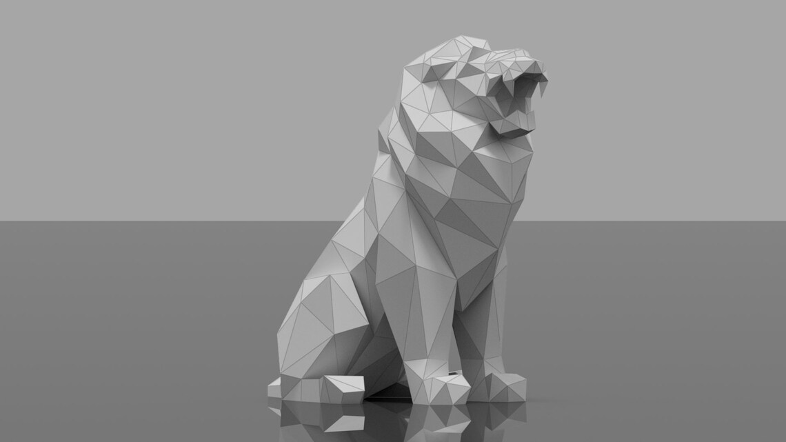 Roaring Lion DIY Low Poly Paper Model Template - Etsy