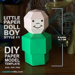 DIY Low Poly Paper Doll Boy Model Template (digital Download) - Etsy
