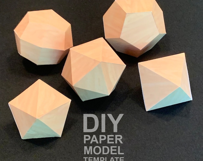 Spiked Octahedron 3D Shape - DIY Low Poly Paper Model Template, Paper ...