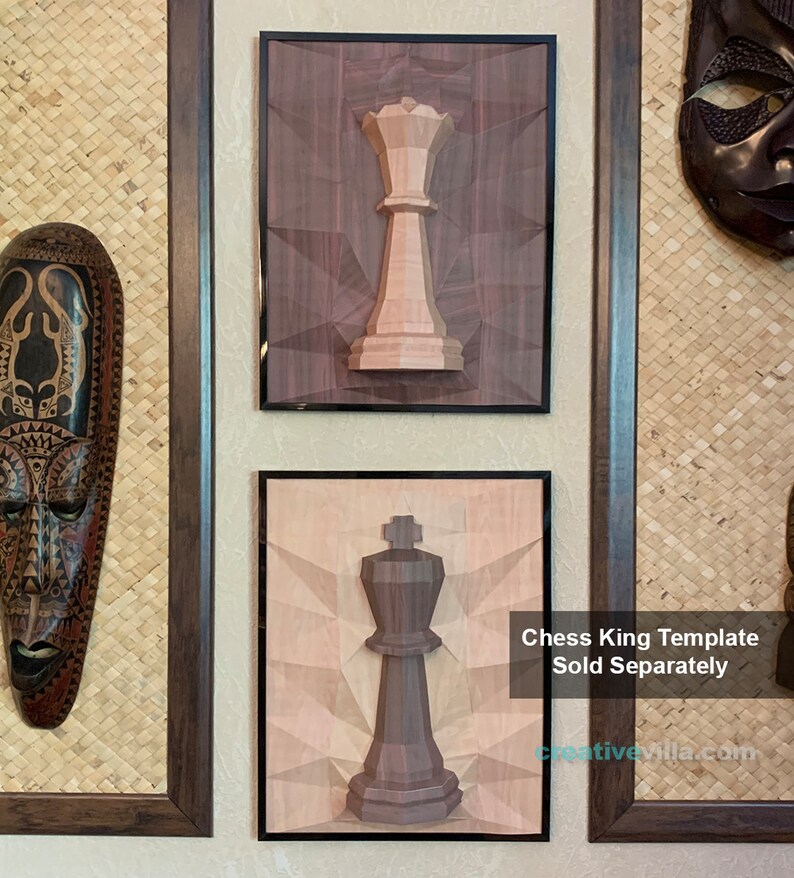 Chess Queen 3D Relief Wall Sculpture DIY Low Poly Paper Model - Etsy