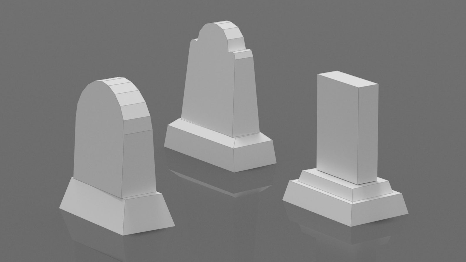 Tombstones Set 1 Low Poly Paper Model Template - Etsy