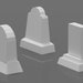 Tombstones Set 1 Low Poly Paper Model Template - Etsy