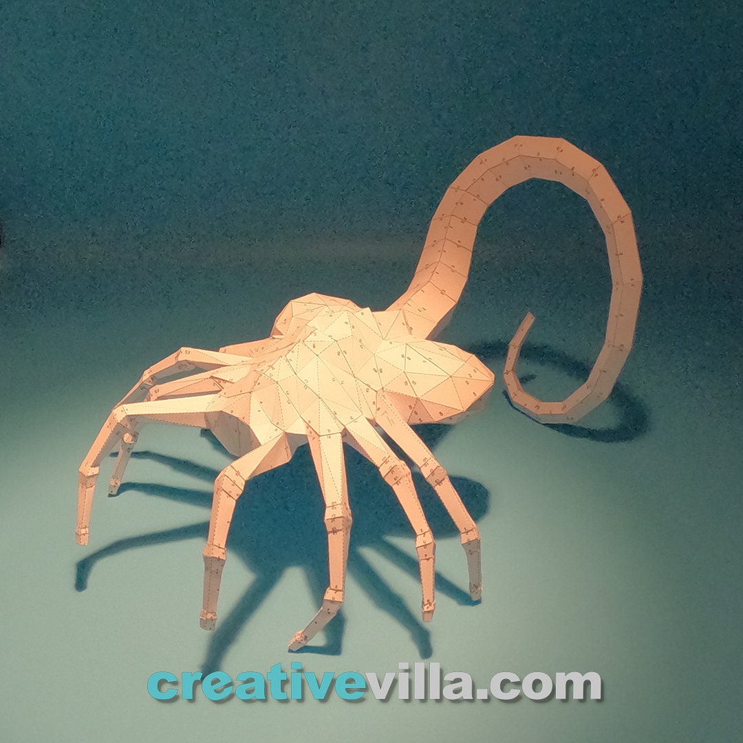 Face Hugger DIY Low Poly Paper Model Template - Etsy