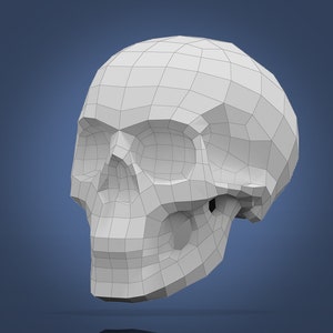 Human Skull Low Poly Paper Model Template - Etsy