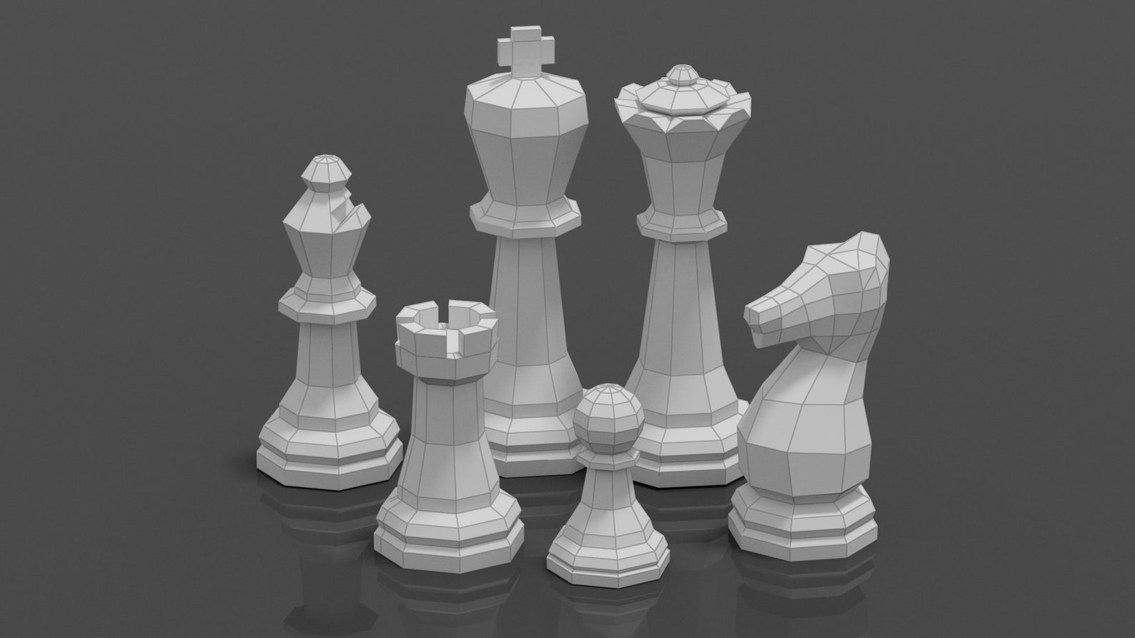 Giant Chess Set Bundle DIY Low Poly Paper Model Template - Etsy