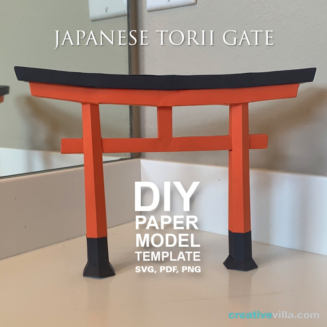 Japanese Village Torii Gate DIY Polygonal Paper Art Model - Etsy
