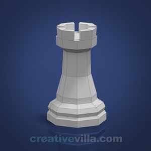 Giant Chess Piece - Rook DIY Low Poly Paper Model Template - Etsy