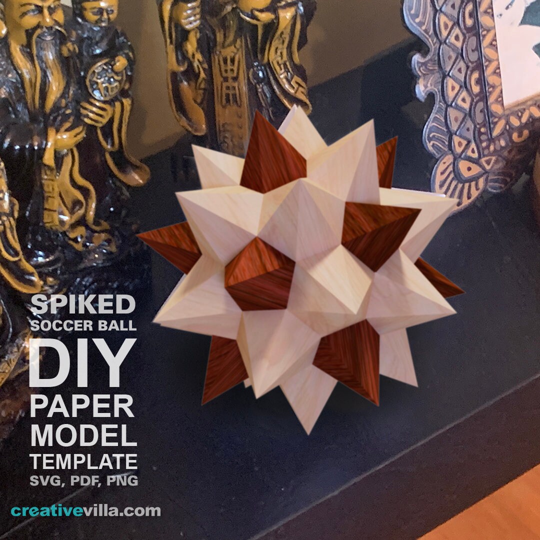 Spiked Soccer / Football Ball 3D Shape - DIY Low Poly Paper Model ...