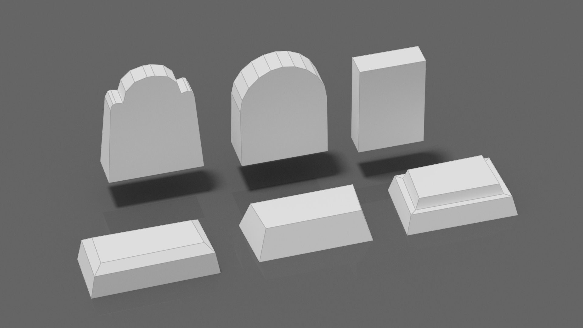 Tombstones Set 1 Low Poly Paper Model Template - Etsy