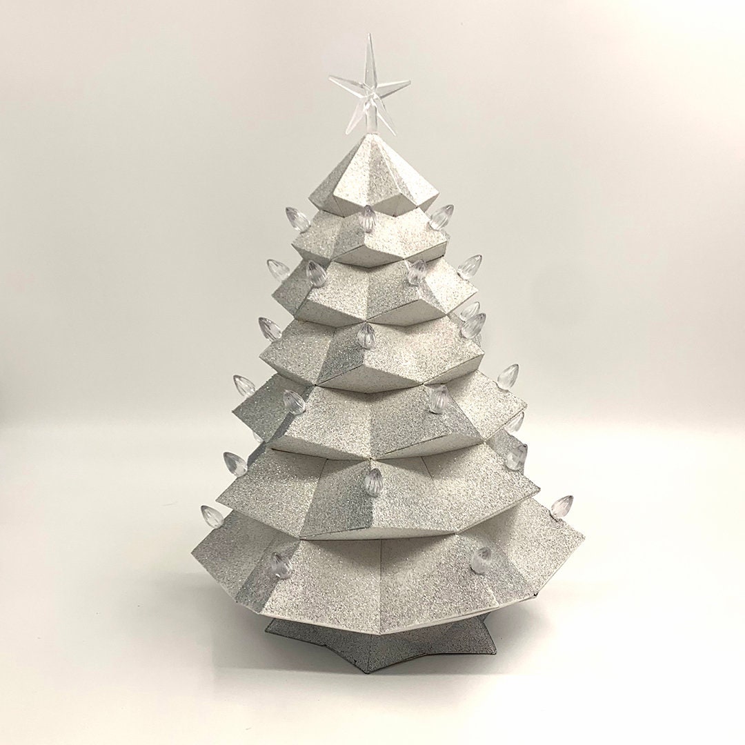 Christmas Tree Night Light DIY Low Poly Paper Model Template, Paper ...