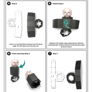 Little Paper Doll Groom DIY Low Poly Paper Model Template, Paper Craft ...