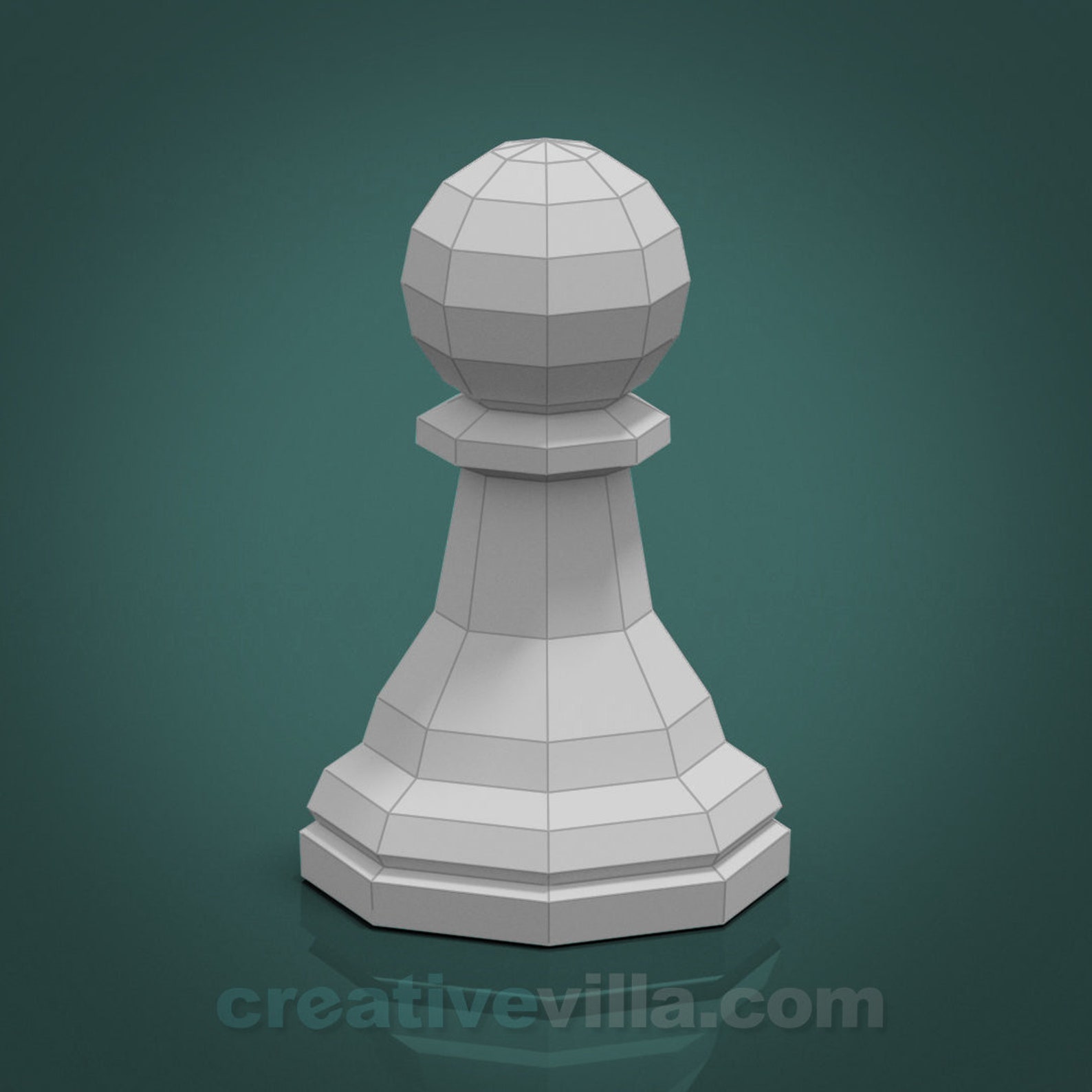 Giant Chess Piece - Pawn DIY Low Poly Paper Model Template - Etsy