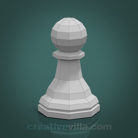 Giant Chess Piece Pawn DIY Low Poly Paper Model Template - Etsy
