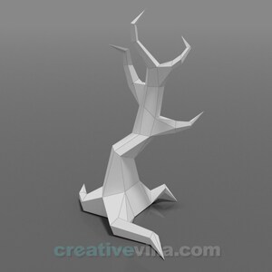 Spooky Tree Low Poly Paper Model Template - Etsy