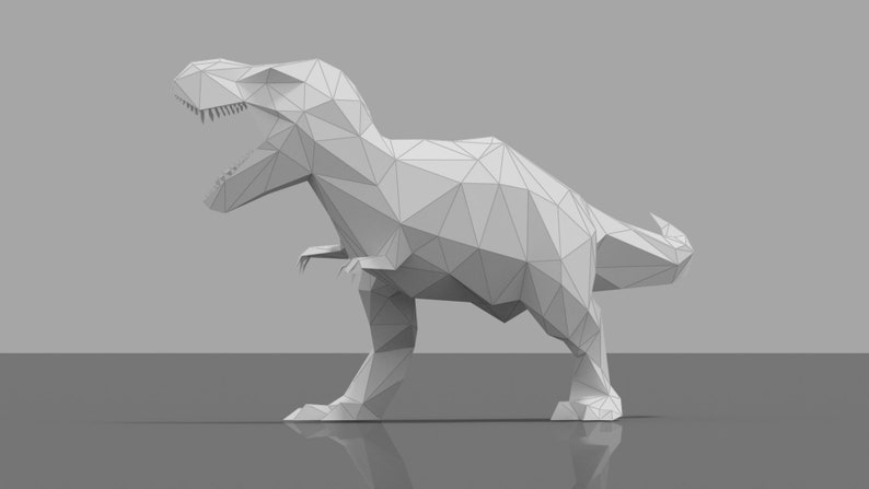 T-rex Low Poly Paper Model Template: DIY Dinosaur (digital Download) - Etsy