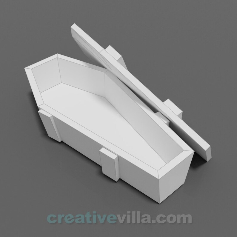 Wooden Coffin Low Poly Paper Model Template, Halloween, Paper Craft - Etsy