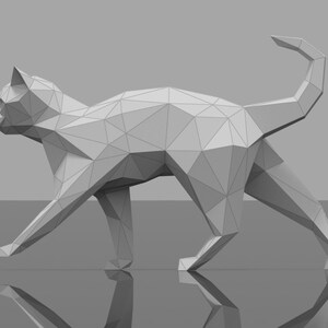 Low Poly Walking Cat Paper Model Template: Halloween Decor (digital ...