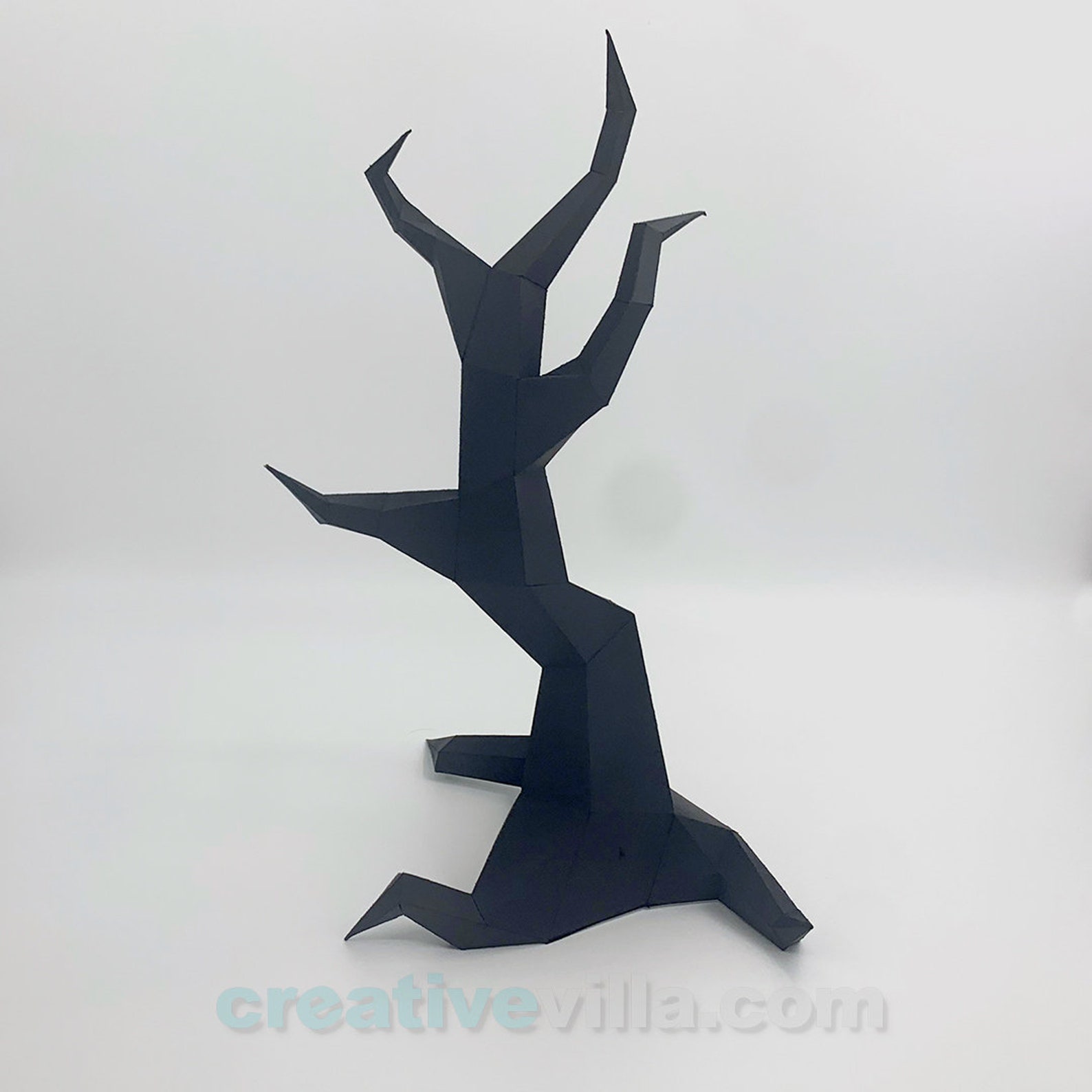 Spooky Tree Low Poly Paper Model Template - Etsy