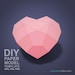 Simple Heart DIY Low Poly Paper Model Template With Optional Stem and ...