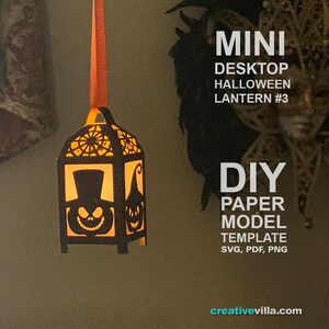 Halloween Mini Desktop Lantern #3 DIY Low Poly Paper Model Template ...