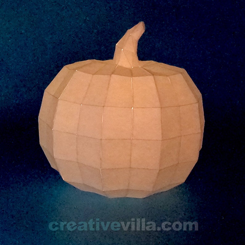 Pumpkin Illuminated Low Poly Paper Model Template - Etsy