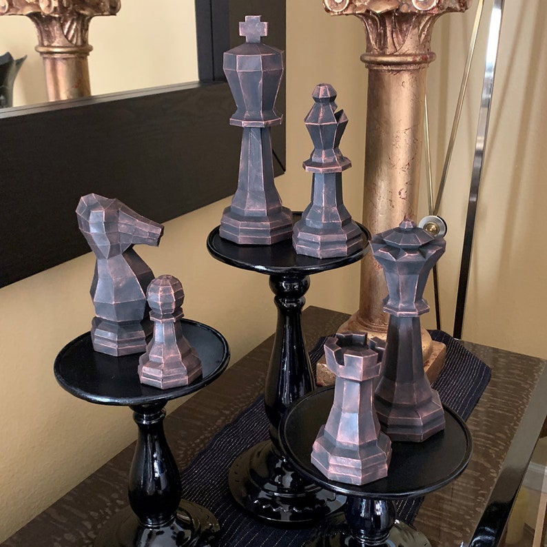 Giant Chess Piece Bishop DIY Low Poly Paper Model Template - Etsy